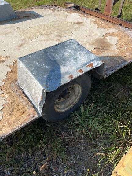 Small flatbed trailer frame, single-axle, approx. 6 1/2'W x 10 1/2'L ...