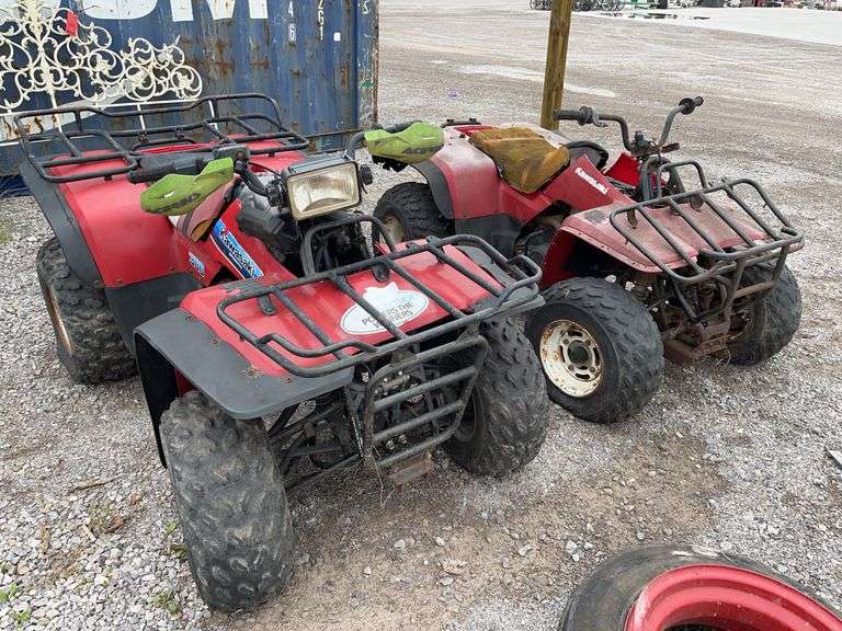 (2) Quads, 1986 Kawasaki Bayou 300 4-wheeler, VIN: JKALF81XGB510690 ...