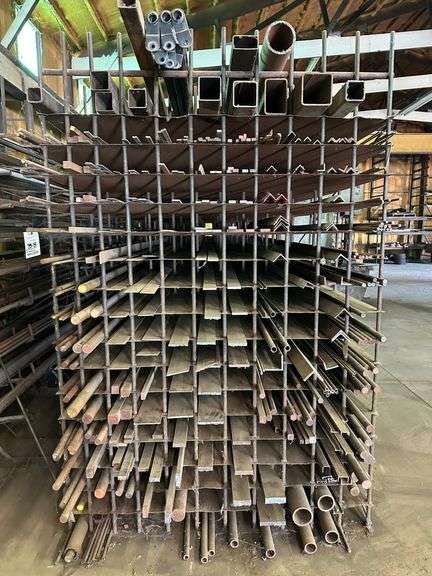 Material Rack (241" long x 8' high) and All the Contents (Misc. Square ...