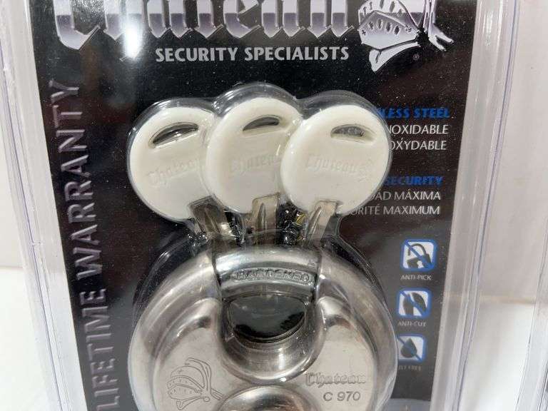 (4) Chateau storage locker locks, 2 3/4"H, new - Albrecht Auction Service