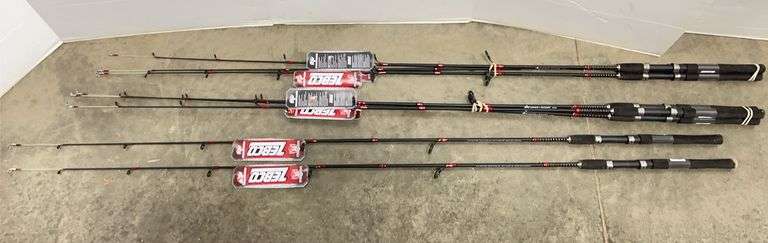 (8) Zebco Rhino Tough 6'6" medium action 2-piece fishing rods, approx ...