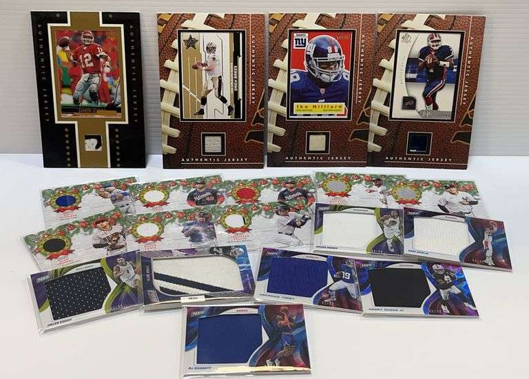 (19) Football, baseball, and basketball relic cards - Albrecht Auction ...
