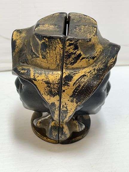 Antique circa 1905-1910 two-sided African American boy cast iron bank ...