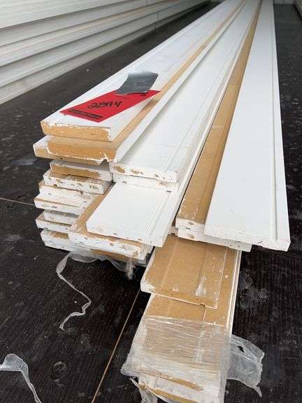 (31) 3 1/2" Primed MDF casing, 16'L, new - Albrecht Auction Service