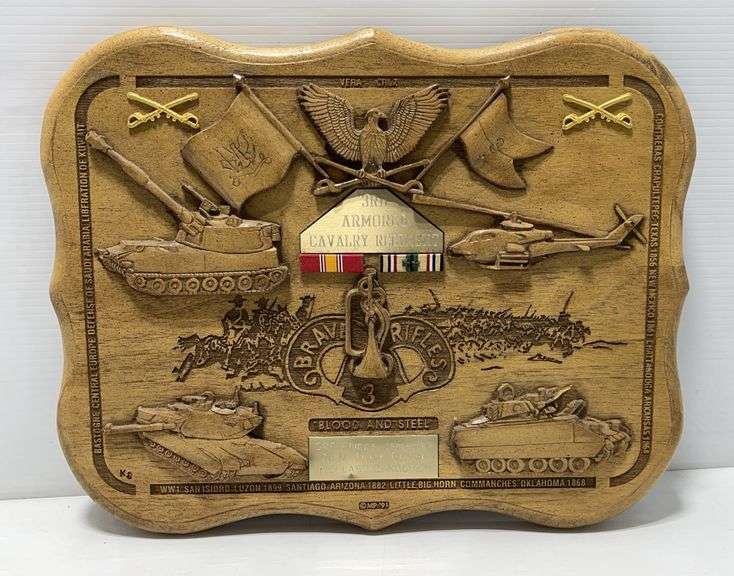 3rd Armored Cavalry Regiment plaque, 14 1/2"W x 12"H - Albrecht Auction ...