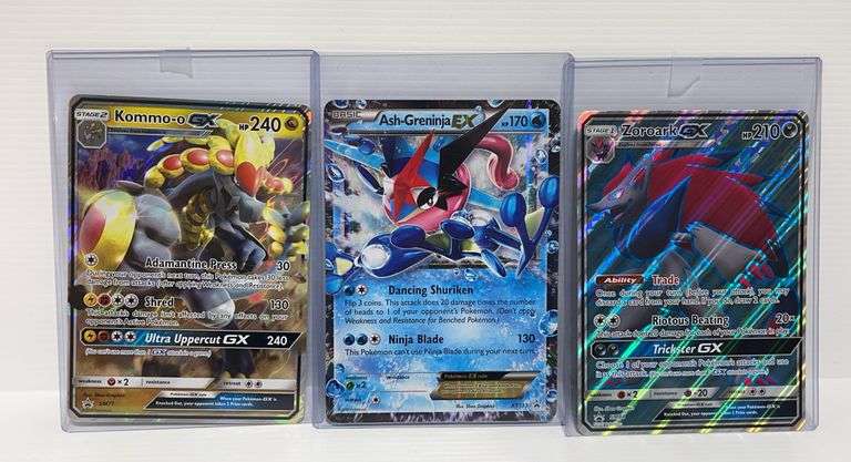 (3) Jumbo size Pokemon cards, 8"H, all excellent - Albrecht Auction Service