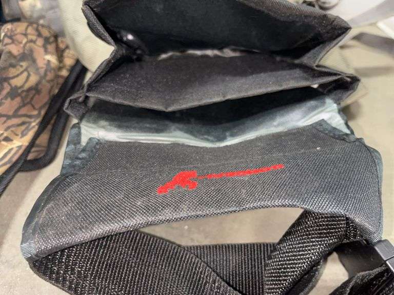 (12) Hunting items, include: Vest, hunting belt with storage pouches ...