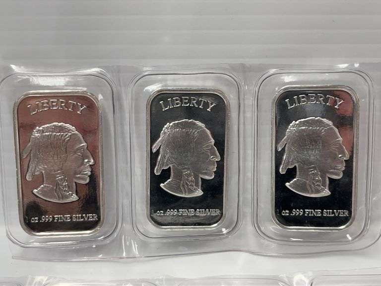 (10) 1 oz. .999 fine silver bars in sealed packs - Albrecht Auction Service
