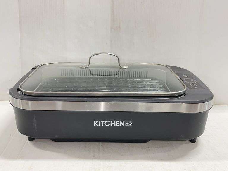 Kitchen HQ air grill smokeless, 20"W, like new - Albrecht Auction Service