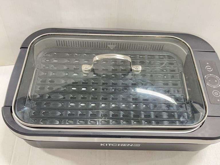 Kitchen HQ air grill smokeless, 20"W, like new - Albrecht Auction Service