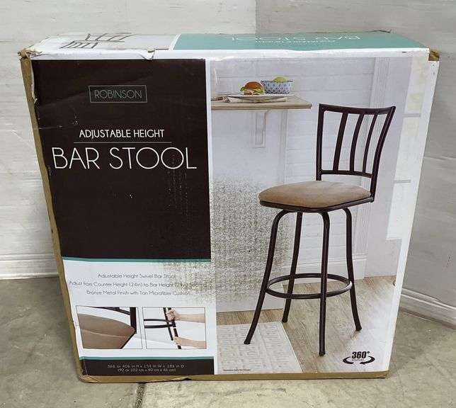 Robinson adjustable height bar stool, NIB - Albrecht Auction Service