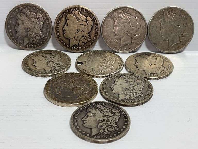 (10) Assorted silver dollars, 90% silver, all dates legible, various ...