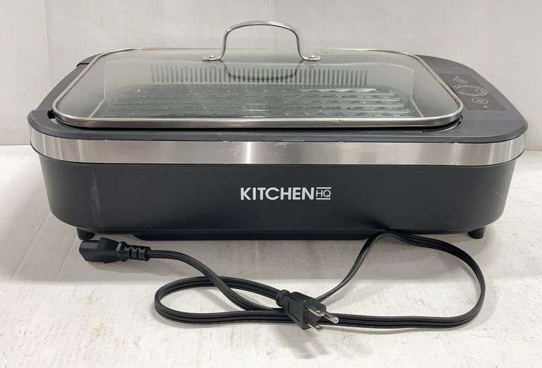 Kitchen HQ air grill smokeless, 20"W, like new - Albrecht Auction Service