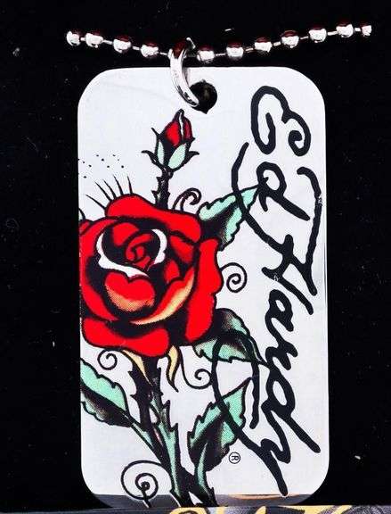 ED HARDY Necklace Dog Tag Style - The Auction Vault
