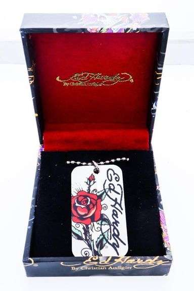 ED HARDY Necklace Dog Tag Style - The Auction Vault