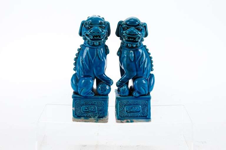 Vintage Turquoise Chinese Foo Dogs - Auction Ohio