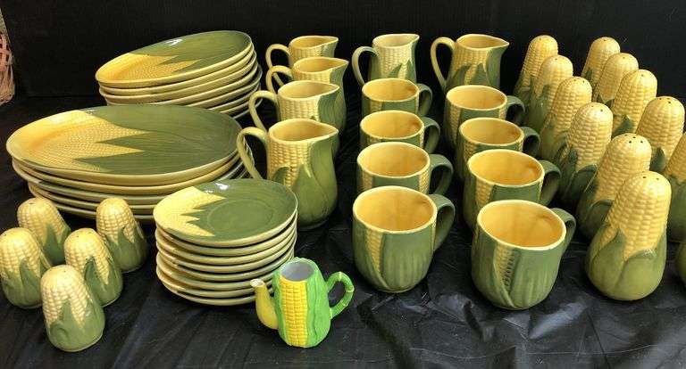 Vintage Corn King Pottery Dishware Set - Auction Ohio