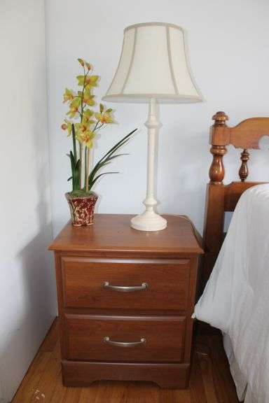 Bedside Chest, Lamp & Silk Orchid - Auction Ohio