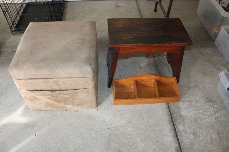 Ottoman, Stool & Caddy - Auction Ohio