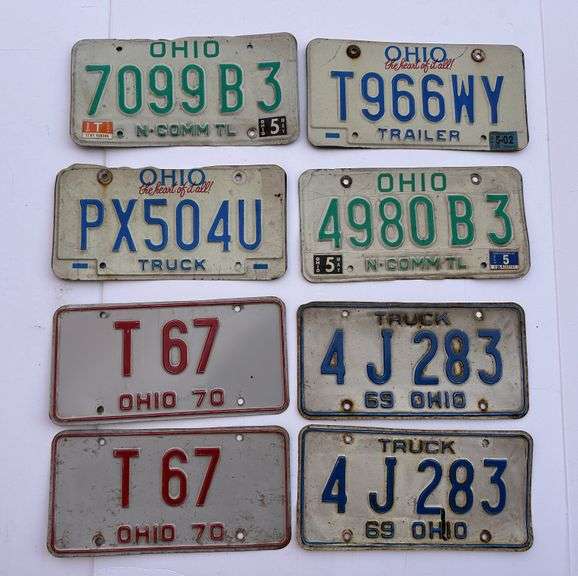 Vintage 1960s 70s Ohio License Plates Matched Pairs & 80s 90s Singles ...
