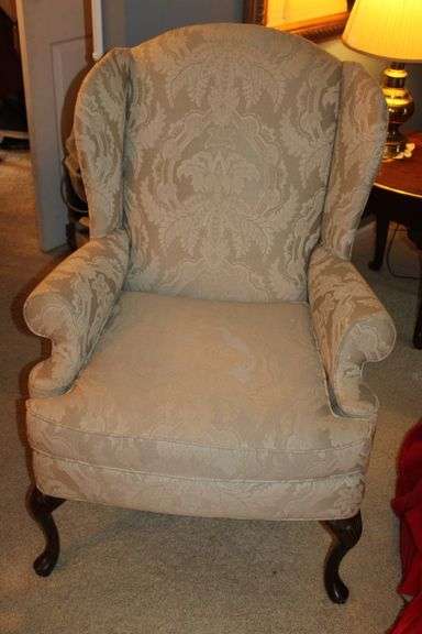 Queen Anne Wingback Chair - Auction Ohio