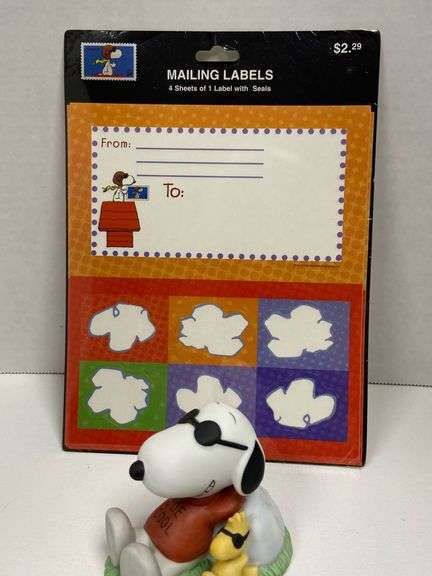 Westland Porcelain Snoopy Joe Cool & Woodstock Figurine & Mailing ...