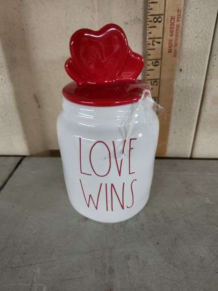 Rae Dunn Love Wins Canister - Auction Ohio