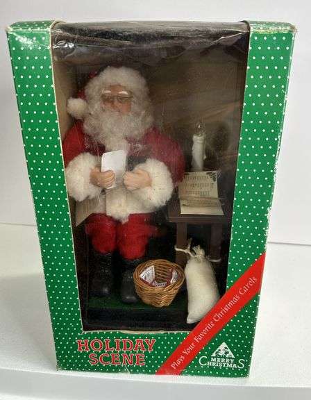 Holiday Creations Animated Santa Checking LIst Plays Christmas Carols ...