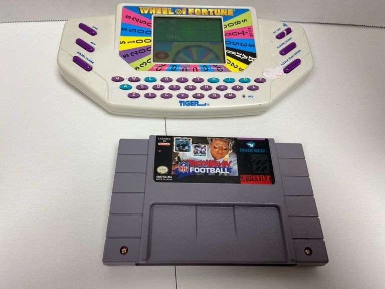 Lot of 2: Troy Aikman Football Super Nintendo & 1995 Tiger Wheel of ...