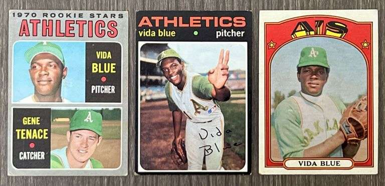 Assorted ‘60s & ‘70s Vida Blue Baseball Cards - Auction Ohio