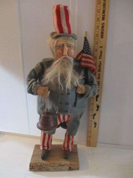 Folk Art Uncle Sam Signed Michelle - Auction Ohio