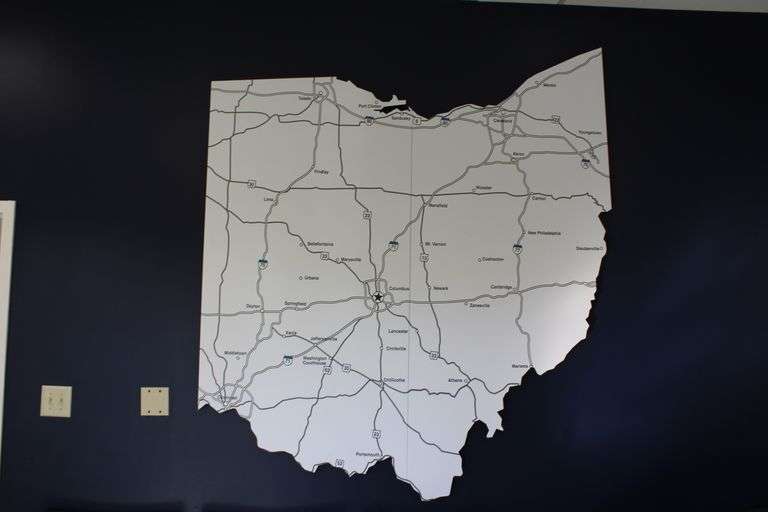 Large Ohio Wall Mounted Map - Auction Ohio