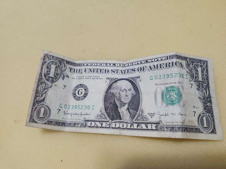 Series 1963 B $1 Signed Joseph W Barr ''Barr Dollars'' - Auction Ohio