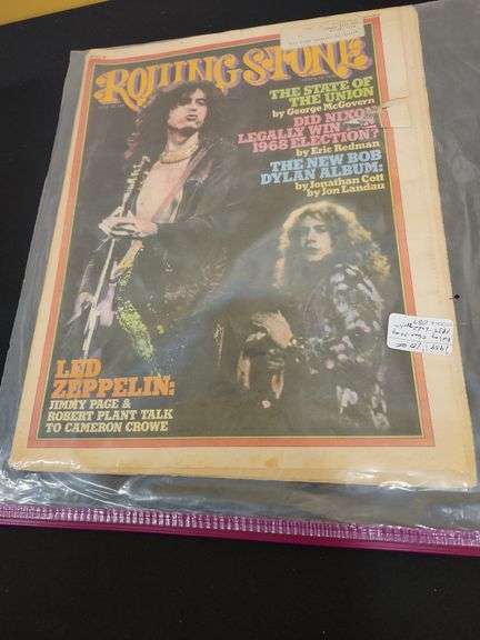 Rolling Stones Led Zeppelin 1975 Newspaper - Auction Ohio