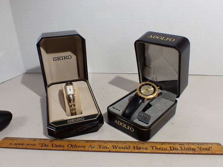 SEIKO & ADOLFO WATCHES W/BOXES - UNTESTED. - Auction Ohio