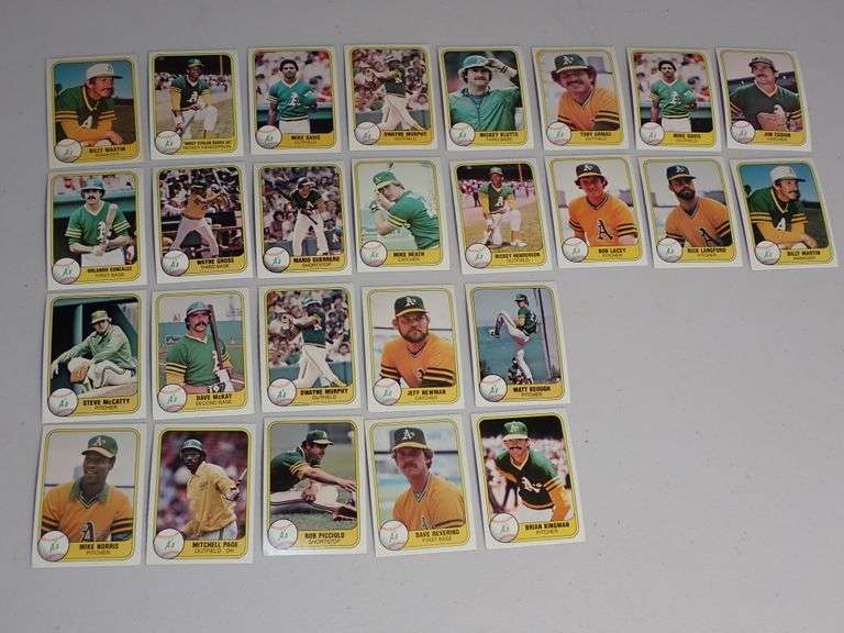 1981 Fleer Baseball Trading Cards - A's - Auction Ohio