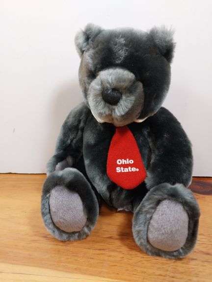 Ohio State Grey Teddy Bear by Velvets - Auction Ohio