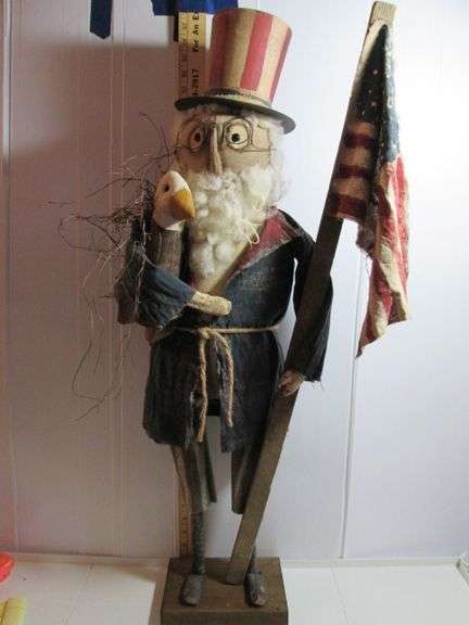Rugged Chic Michael McCarty 36" Uncle Sam Figure - Auction Ohio