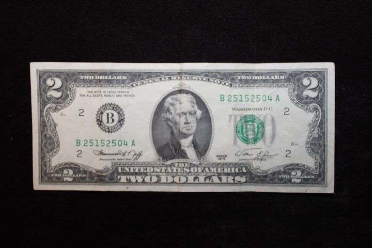 1976 U.S. Two Dollar Federal Reserve Note - Auction Ohio