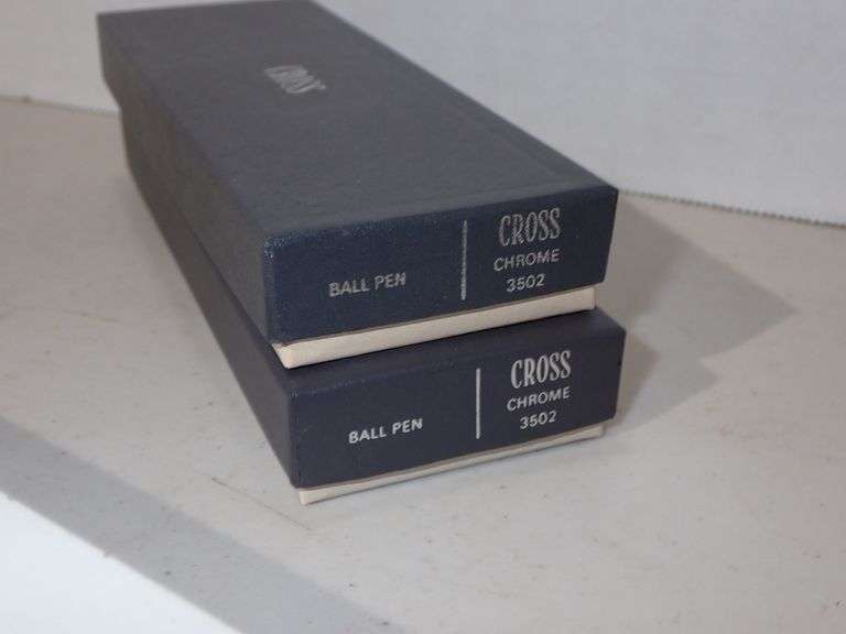 TWO - Chrome CROSS #3502 Ballpoint Pens in Presentation Box - Never ...