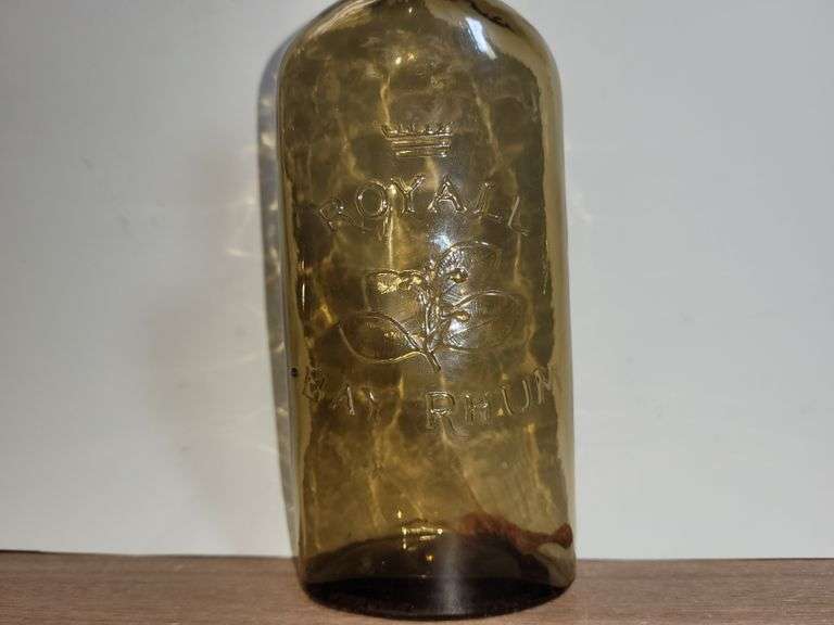 Royal Bay Rhum Bottle with Lid - Made in England Lyme LTD. - Auction Ohio