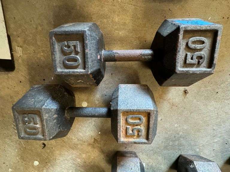 Set of 50 LBS Dumbbells - Auction Ohio