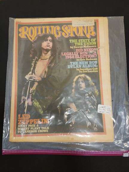 Rolling Stones Led Zeppelin 1975 Newspaper - Auction Ohio