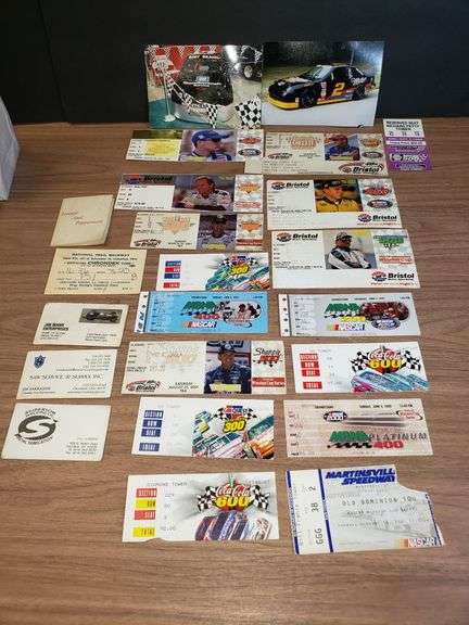 Racing Tickets with Photos of Drivers and Business Cards + - Auction Ohio