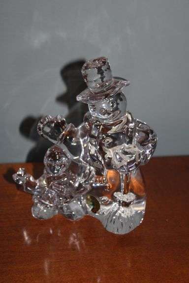 Waterford Crystal Jolly Snowman & Little Boy Sculpture - Auction Ohio