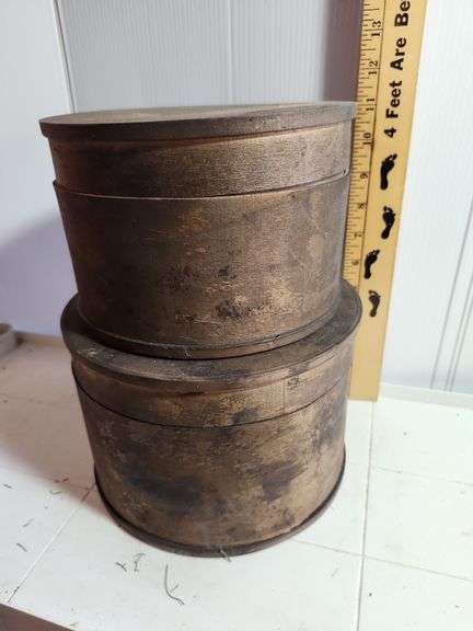 2 Primitive Wood Pantry Boxes Biggest 9x6 - Auction Ohio