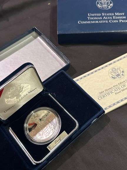 Thomas Alva Edison Proof coin - Auction Ohio
