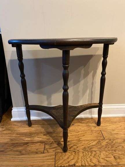 Hannah’s Furniture antique half moon side table - Auction Ohio