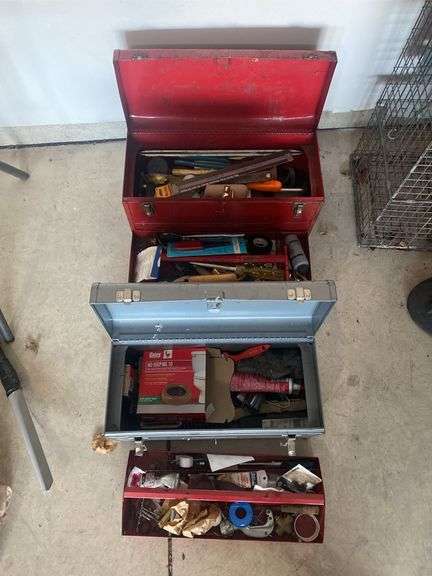 Two metal toolboxes with contents - Auction Ohio