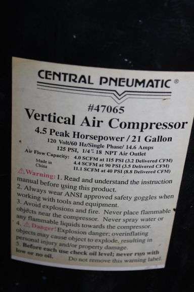 Vertical Air Compressor Tank - Auction Ohio